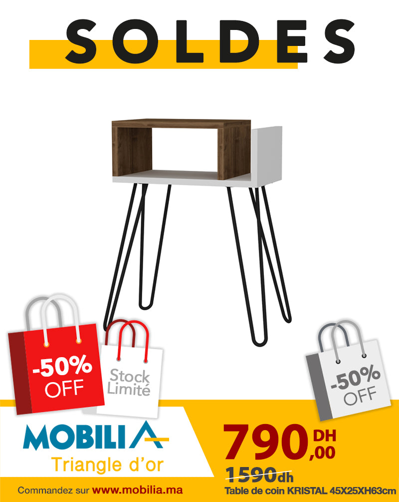 Table coin KRISTAL – Mobilia Triangle D'or